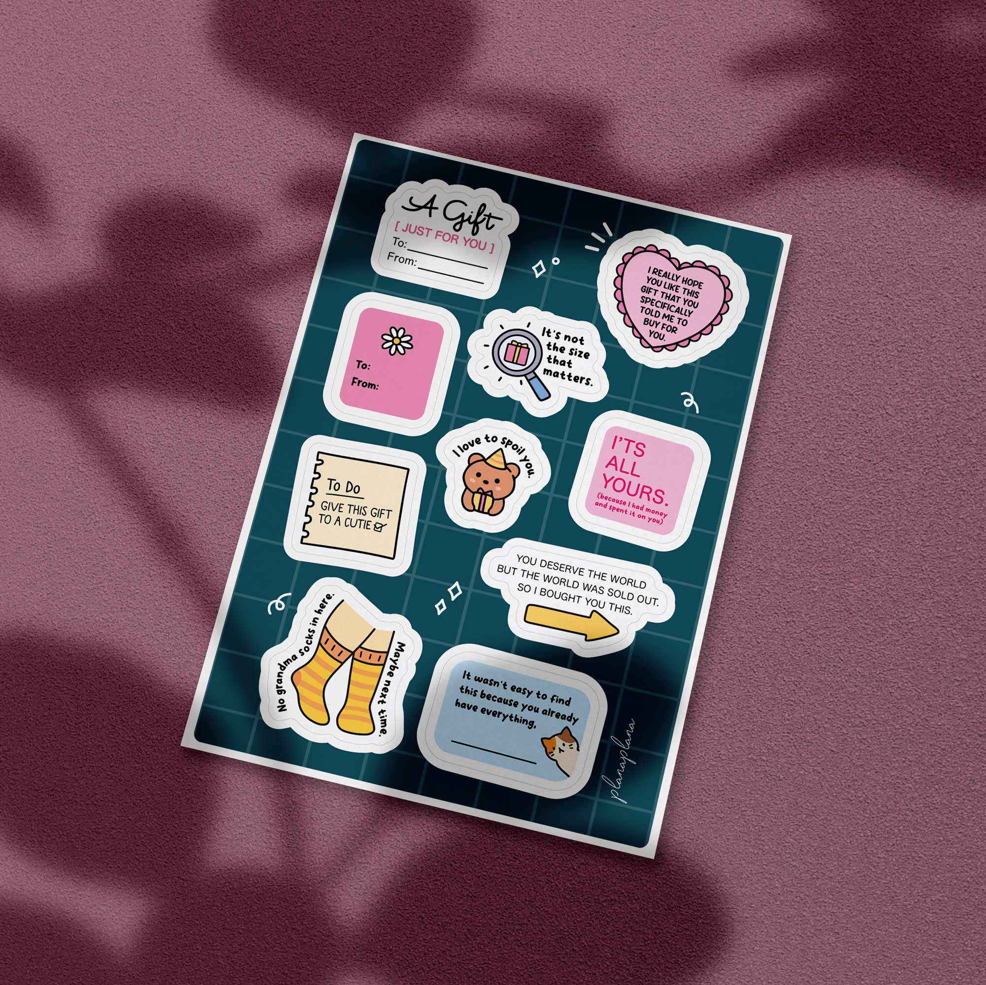 Süße Geschenkaufkleber Sticker handillustriert | jetzt bestellen